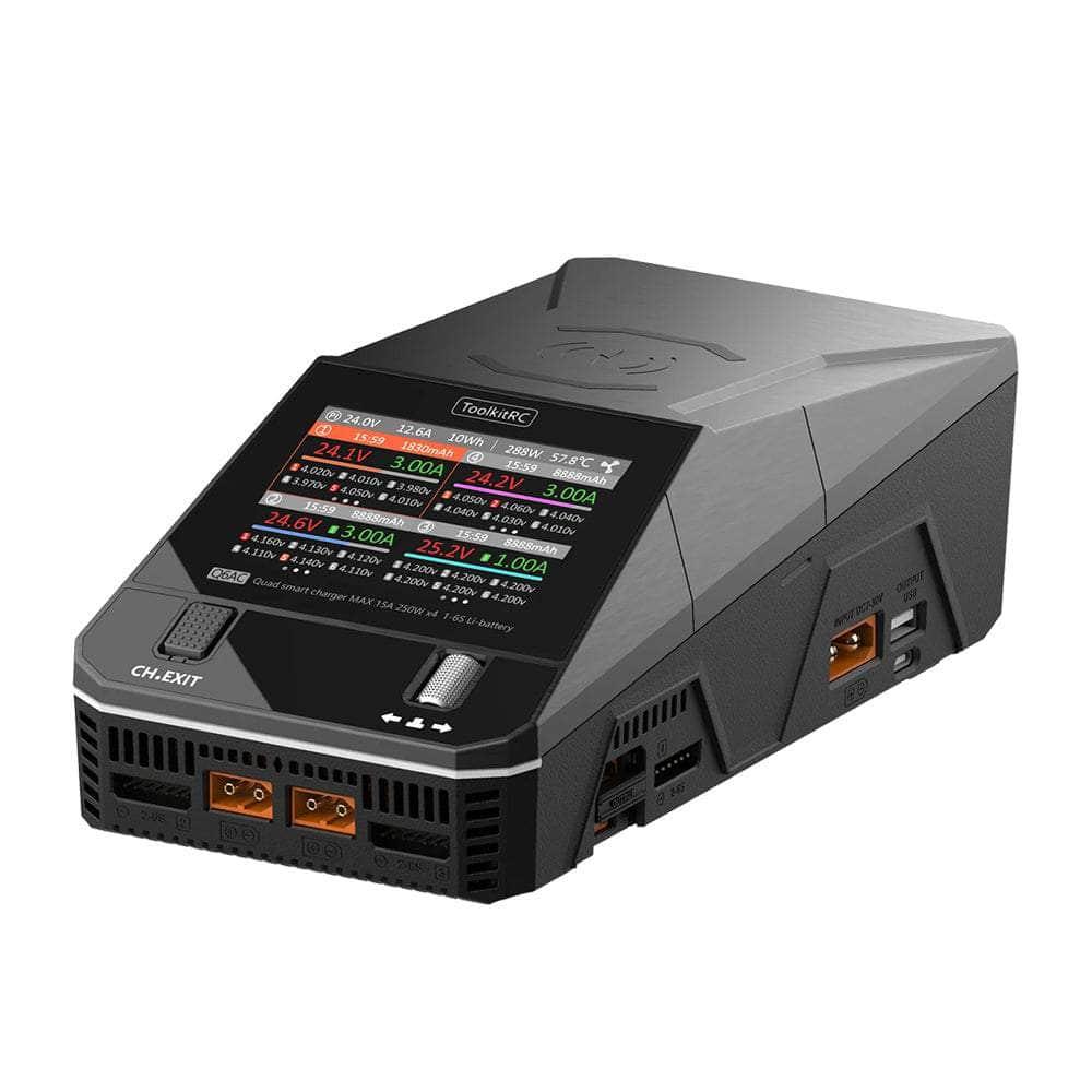 Cargador inteligente de CA/CC de cuatro canales ToolKitRC Q6AC 1000 W